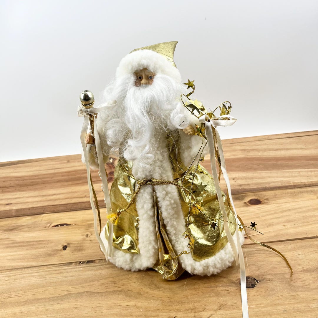Vintage Unique Santa Tree Topper Almost A Wizard Santa With Staff and ...