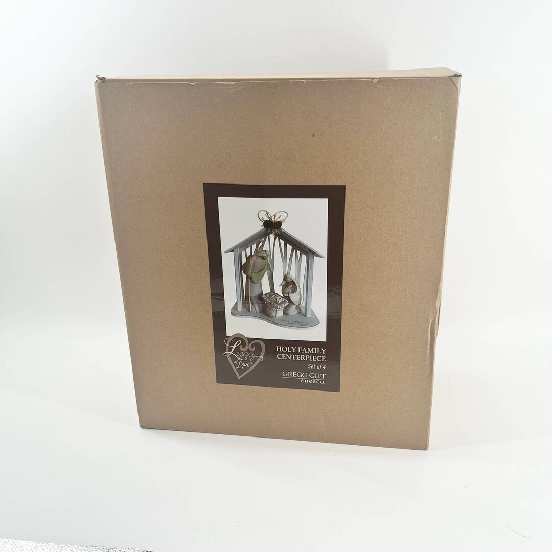 Enesco Mary and Joseph Nativity Set Baby Jesus Under A Simple Arch New in Box - Etsy