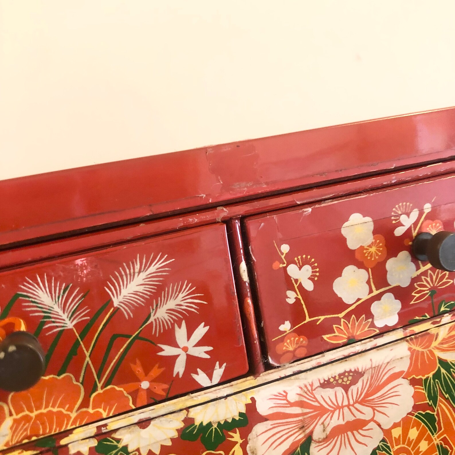 Antique Japanese Natural Tone Lacquered Storage Box Hand - Etsy