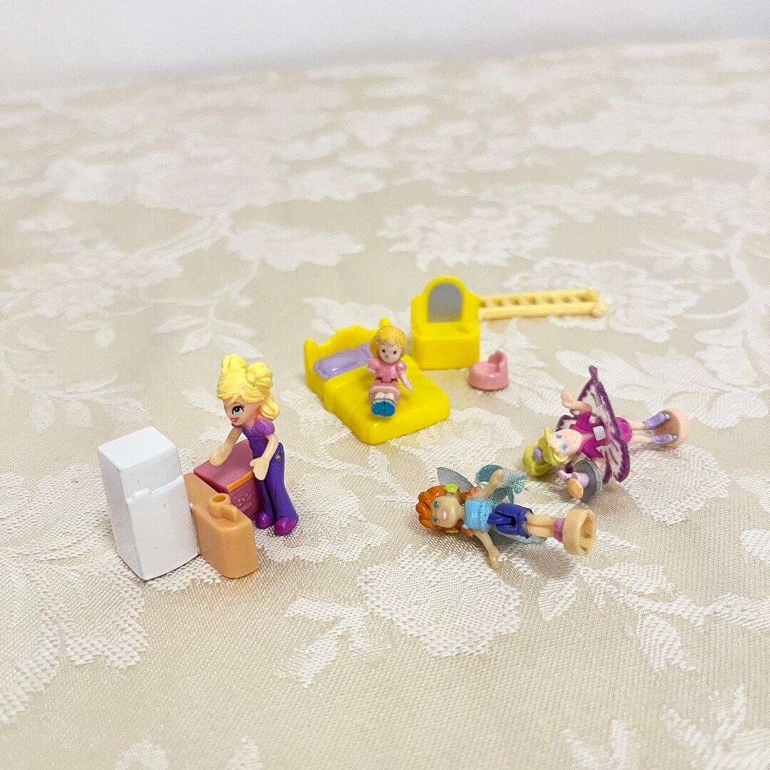 Small Mini Plastic Pocket Size Dolls Lot of Dolls and Furniture Comes ...