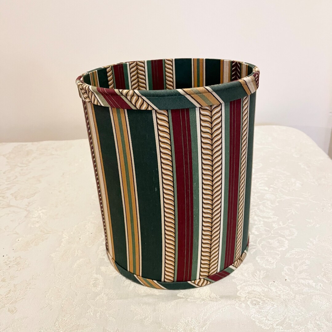 80s Trash Can Umbrella Bin Trash Bin Beautiful 70s Fabric Material ...