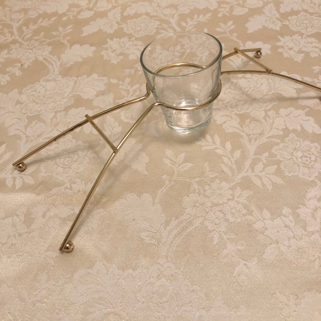 Mid Century Wire Candle Cradle With A Modern Rounded Front and Lifted ...