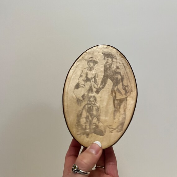 Antique Trinket Box Oval Fabric Box Vintage Storage B… - Gem