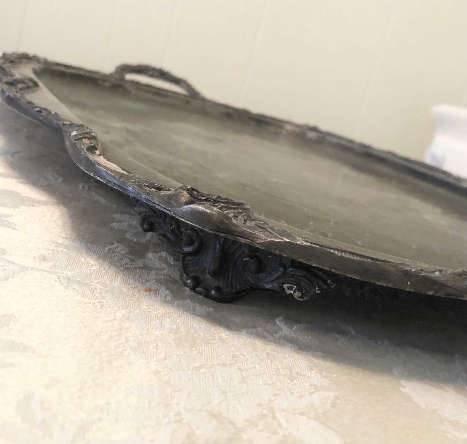 Large Antique Silver Tray Heavy High Quality Silver Tray Two - Etsy