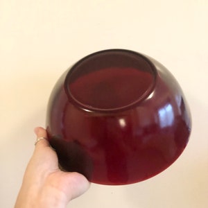 Ruby Red Glass Fruit Bowl Red Glass Serving Bowl Bold Inspired Design ...