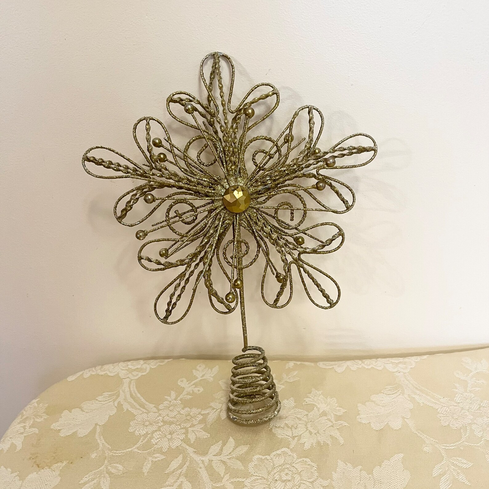 Gold Wire Tree Topper Star Bright Tree Topper Vintage Christmas Star ...