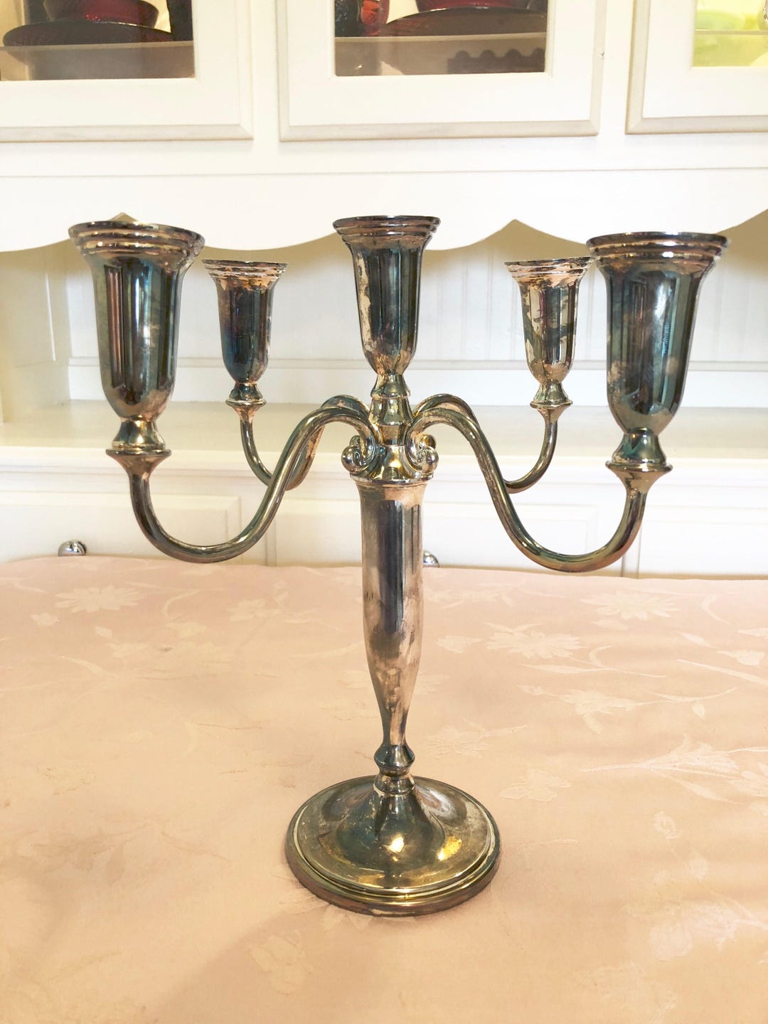 Elegant Godinger Company Silver Candelabra Dinner Center Piece Silver ...