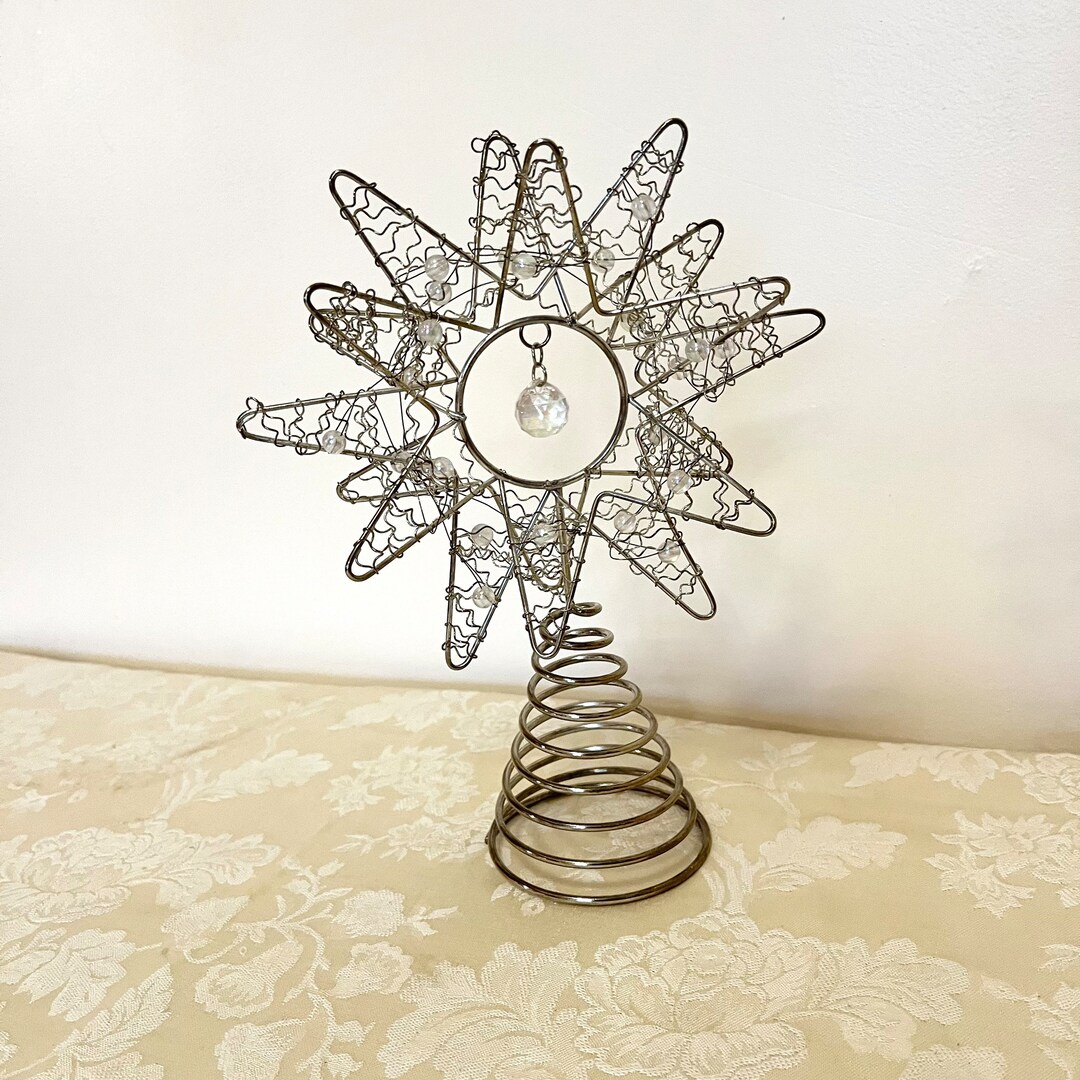 Colorful Beaded Wire Tree Topper Star Bright Wire Inlay Bold Tree ...