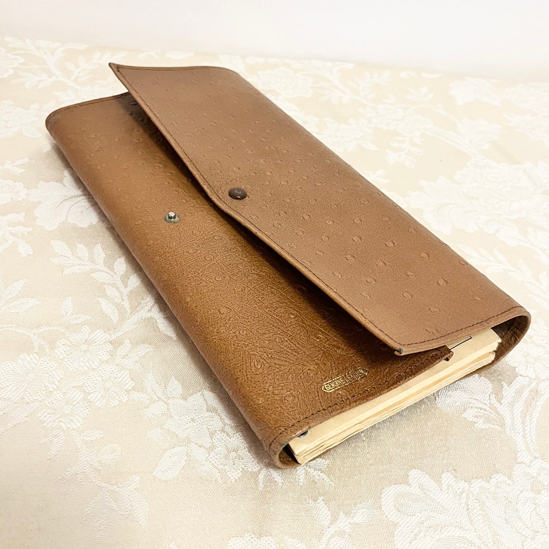 Antique Tooled Leather Insurance Organizer Personal Files Portfolio ...