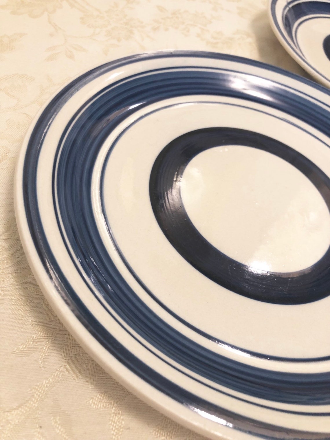 Royal Norfolk Blue Circular Dinner Plates Rough Stoneware | Etsy