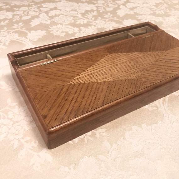 Mens Countertop Vanity Valet Tray Wood Bathroom Decor… - Gem
