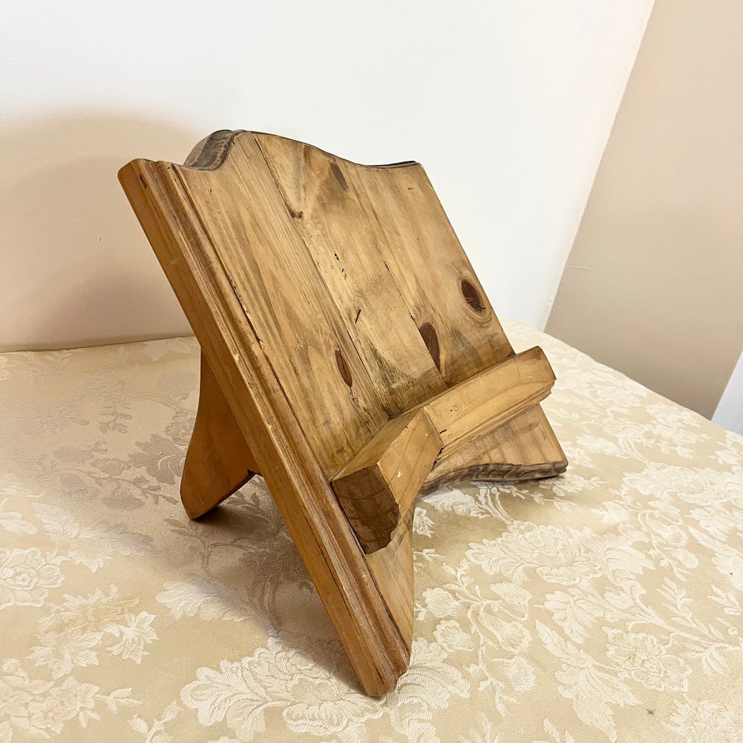 Solid Pine Thick Book Stand Open Stand Family Bible Rustic Pine Book ...