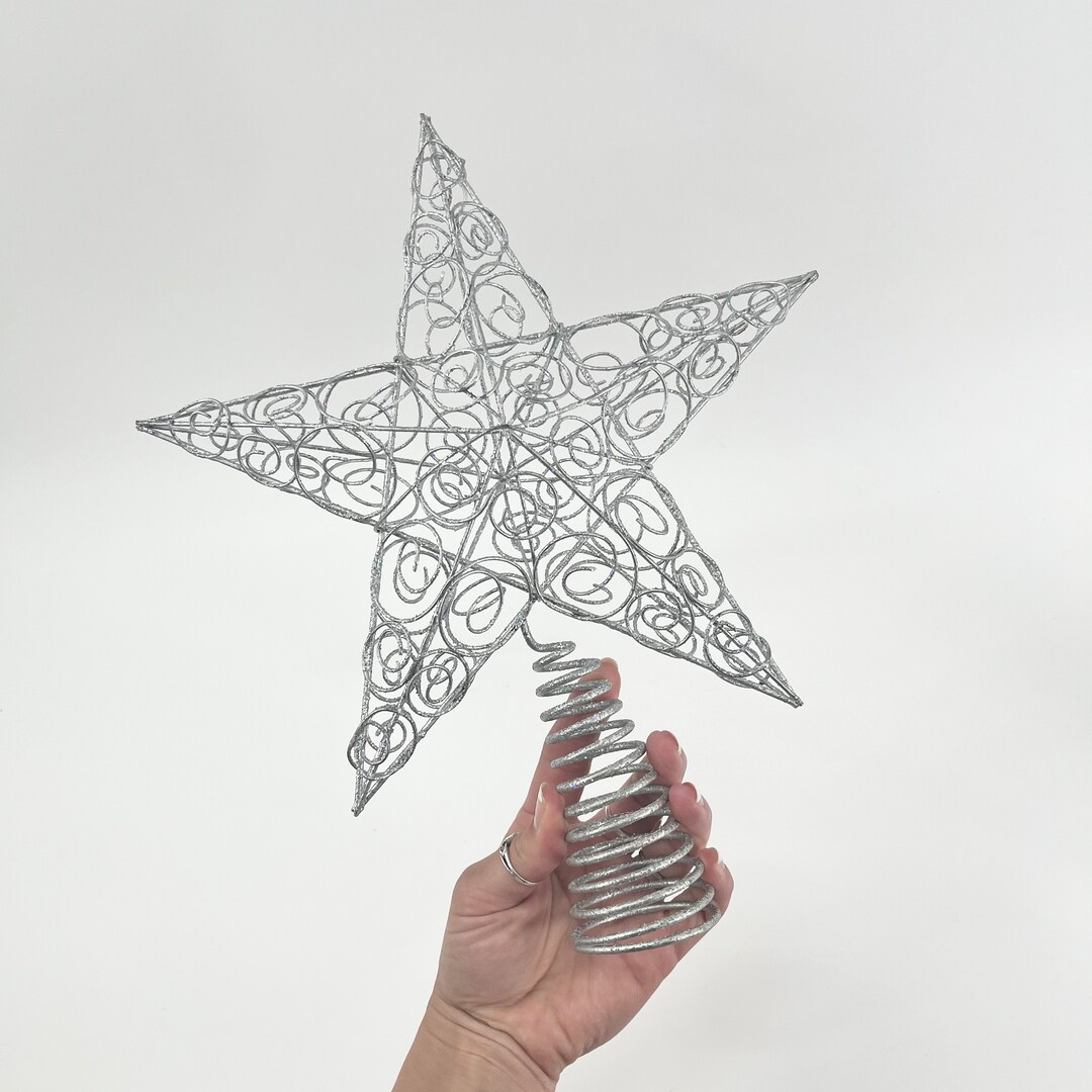 Silver Wire Tree Topper Star Bright Tree Topper Vintage - Etsy