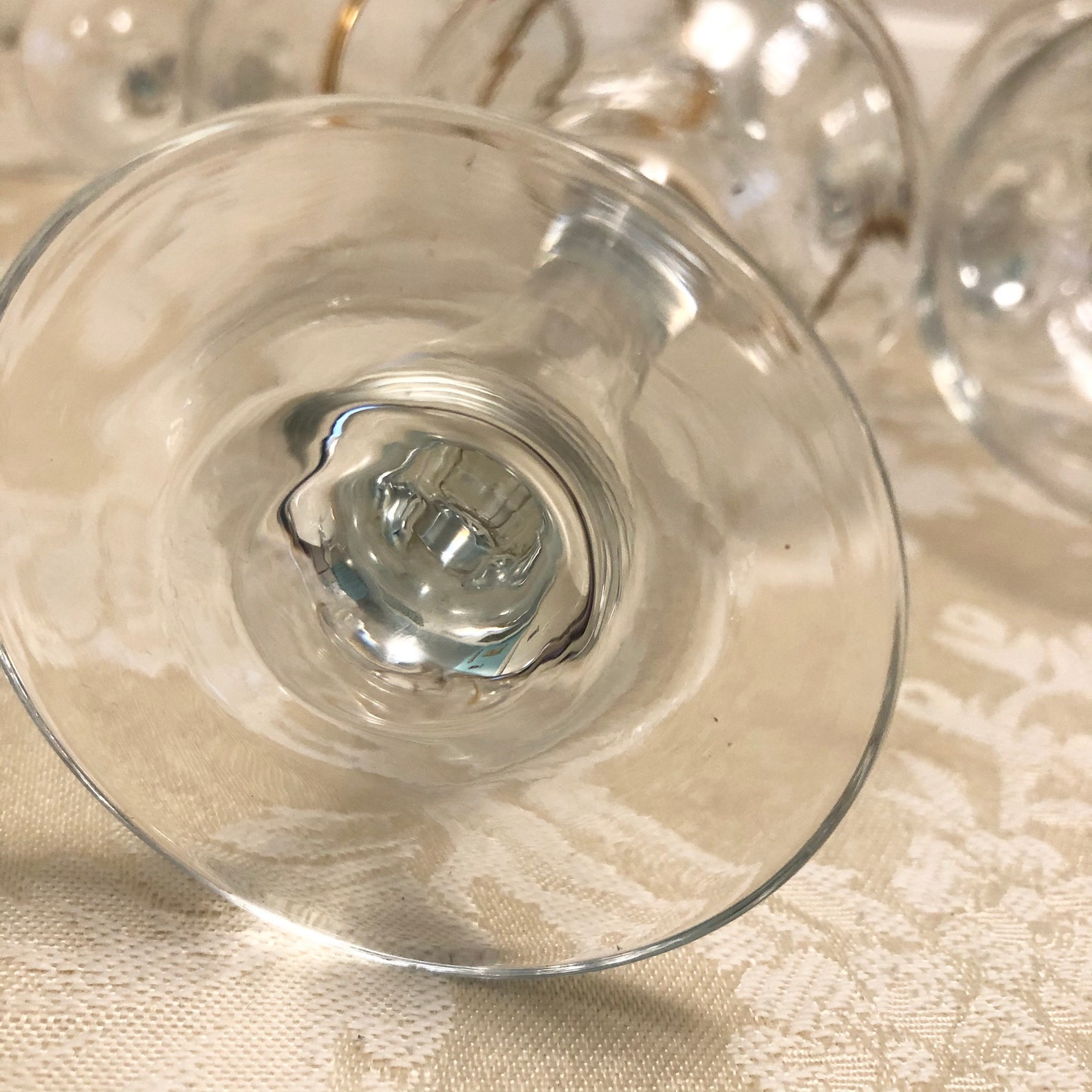 22K Gold Crystal Glass Goblets Clear Glass Wine Glasses Set of - Etsy