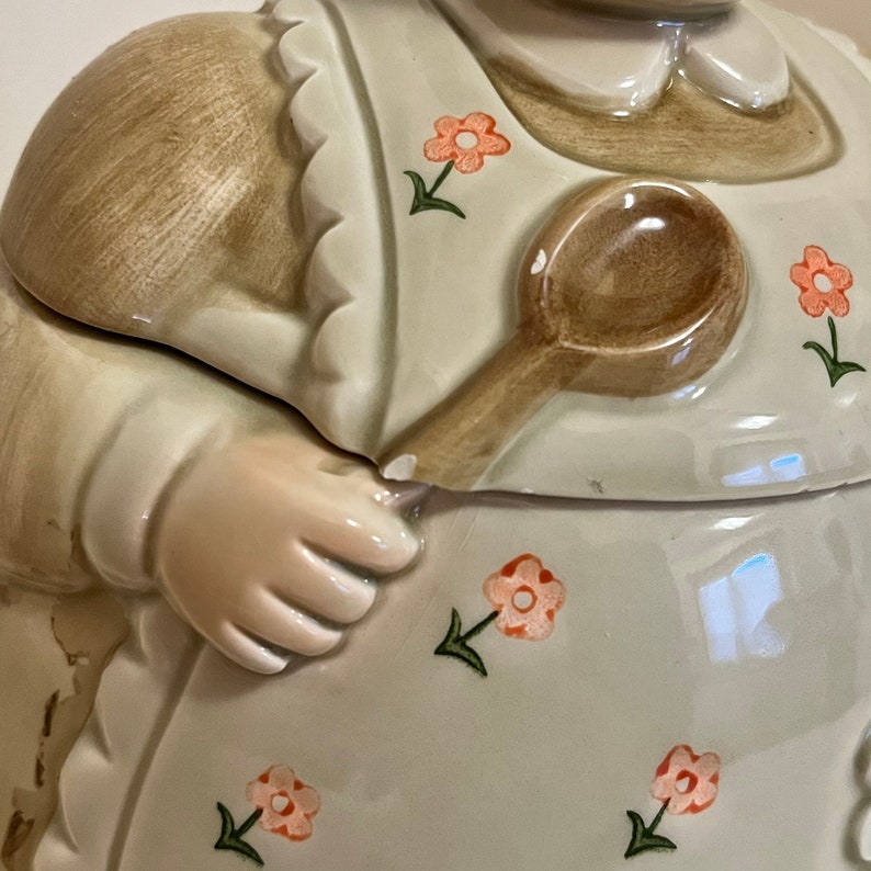 Rare Otagiri Cookie Jar Woman Homemaker Chef With Beautiful Flower ...