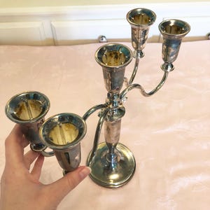 Elegant Godinger Company Silver Candelabra Dinner Center Piece Silver ...