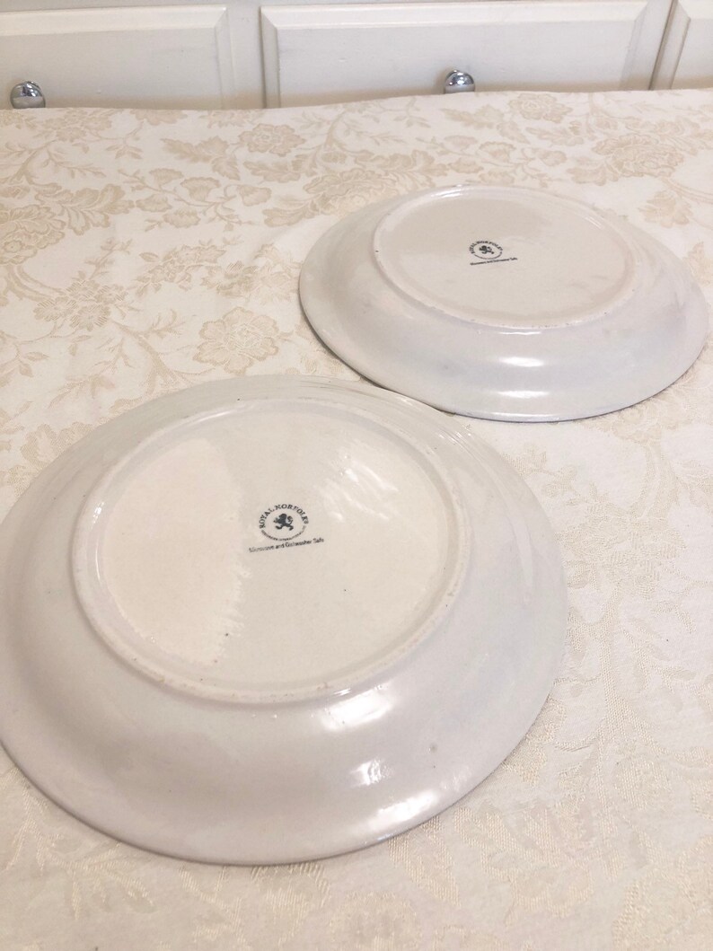 Royal Norfolk Blue Circular Dinner Plates Rough Stoneware - Etsy