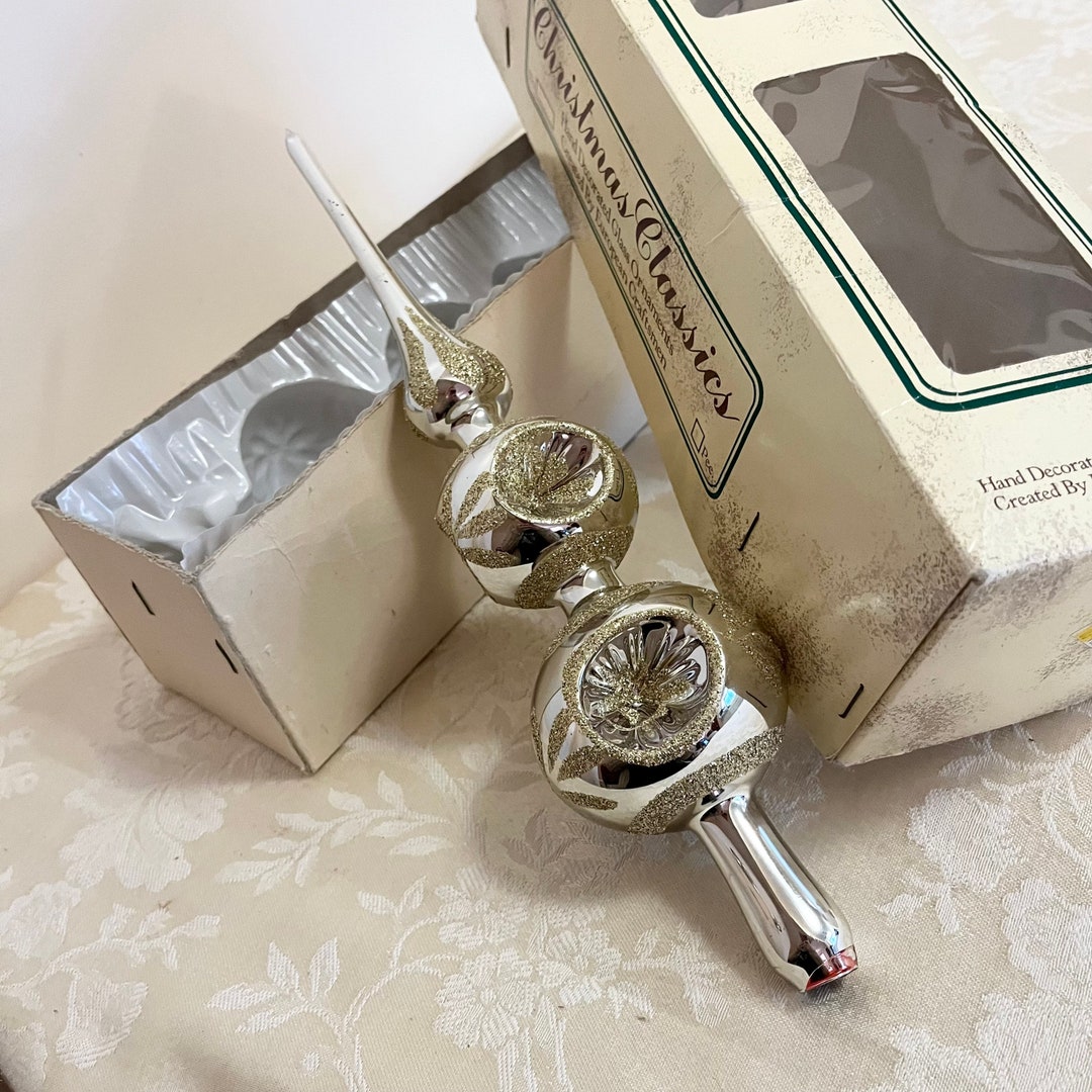 Modern Glass Tree Topper Slim Silver Tree Topper With Gold and Silver ...