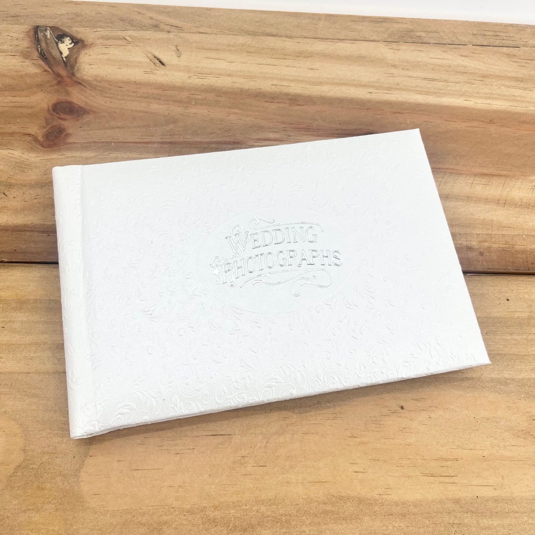 White Embossed Wedding Photo Album Brides Beaded Album Simple and ...