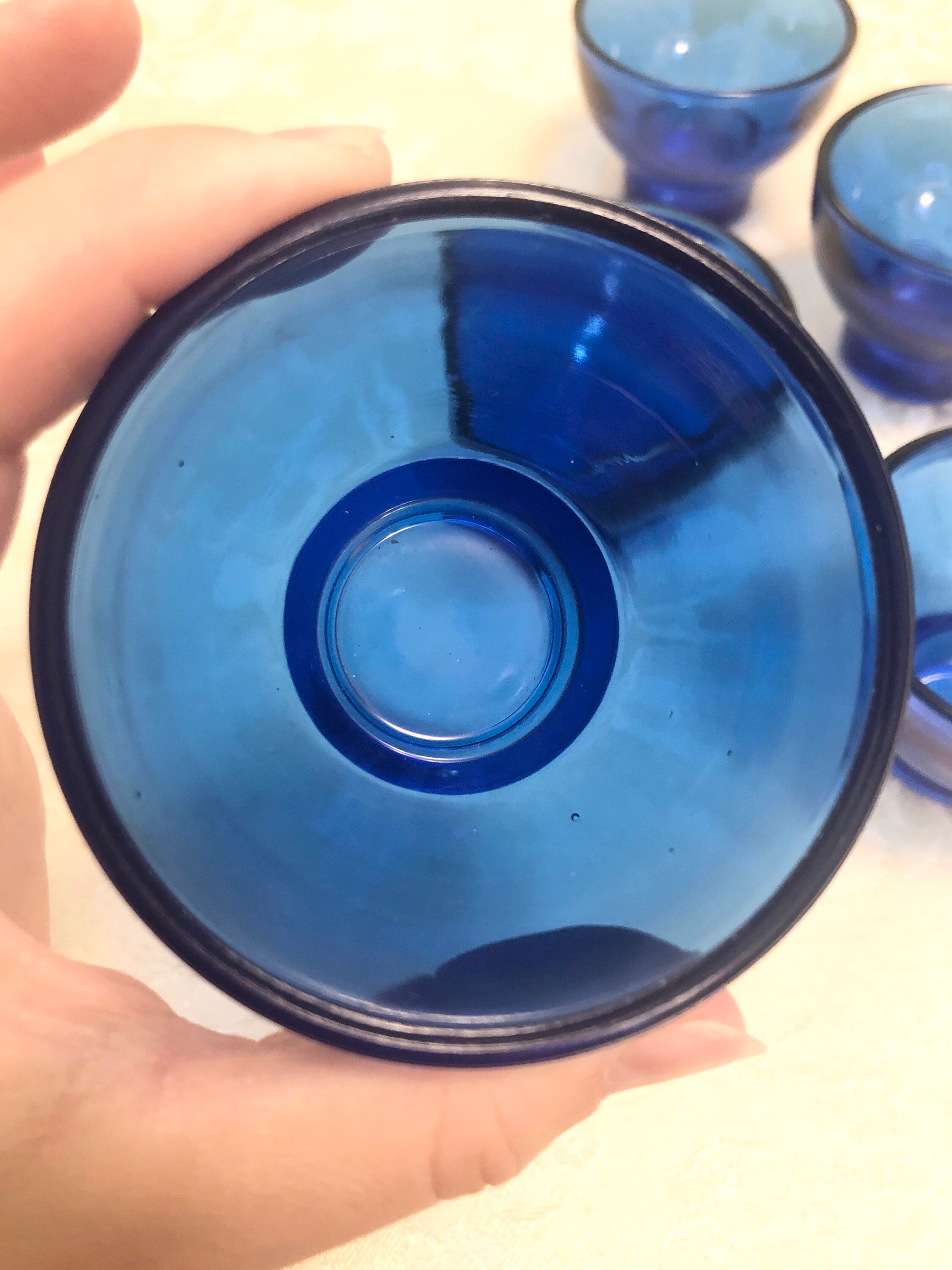 5 Glass Cobalt Blue Planting Pots Set of 5 Herb Planter Cobalt Kitchen ...