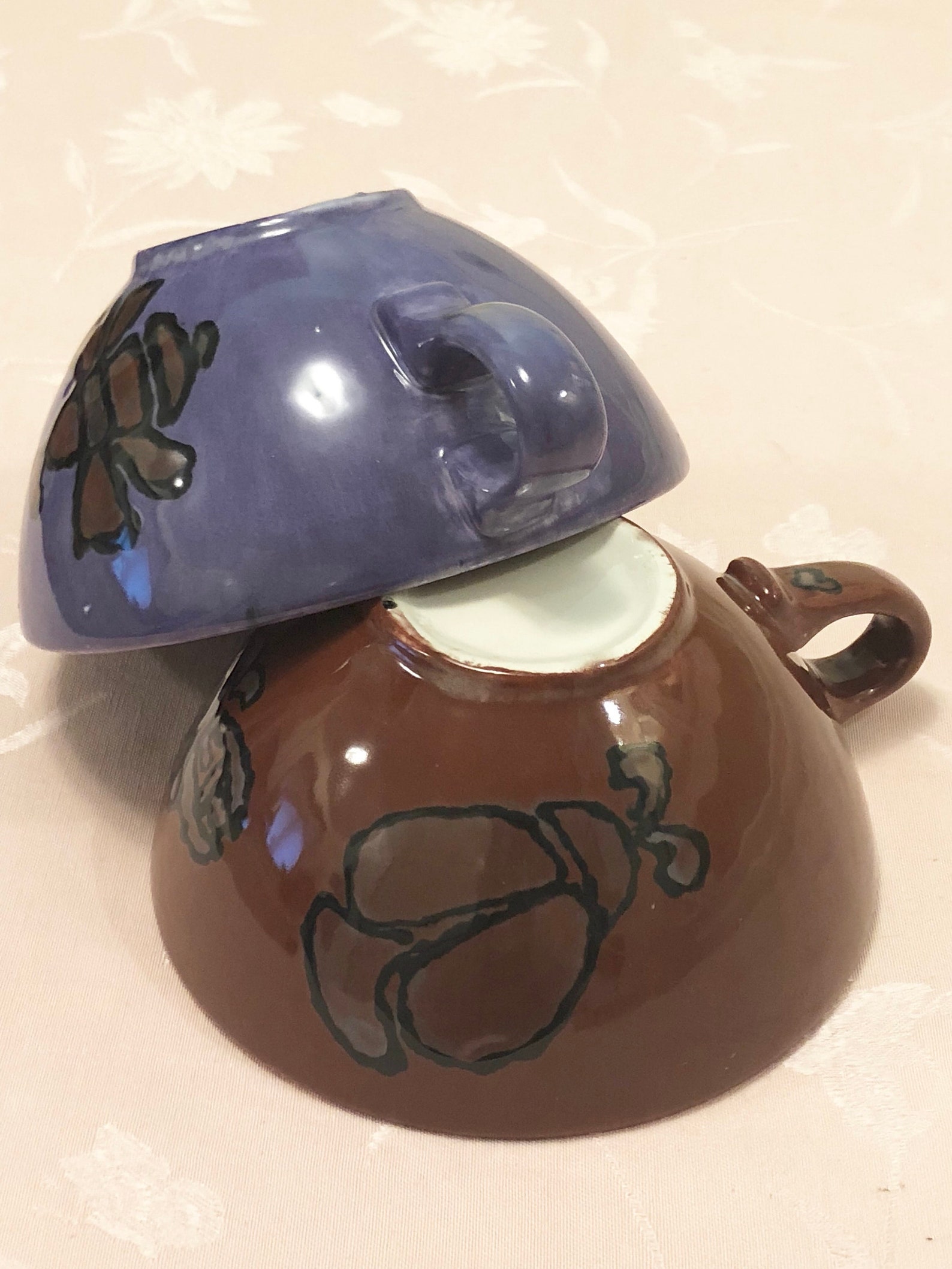 2 Couples Hand Spun Clay Pottery Soup Mug Style Beautiful Set - Etsy