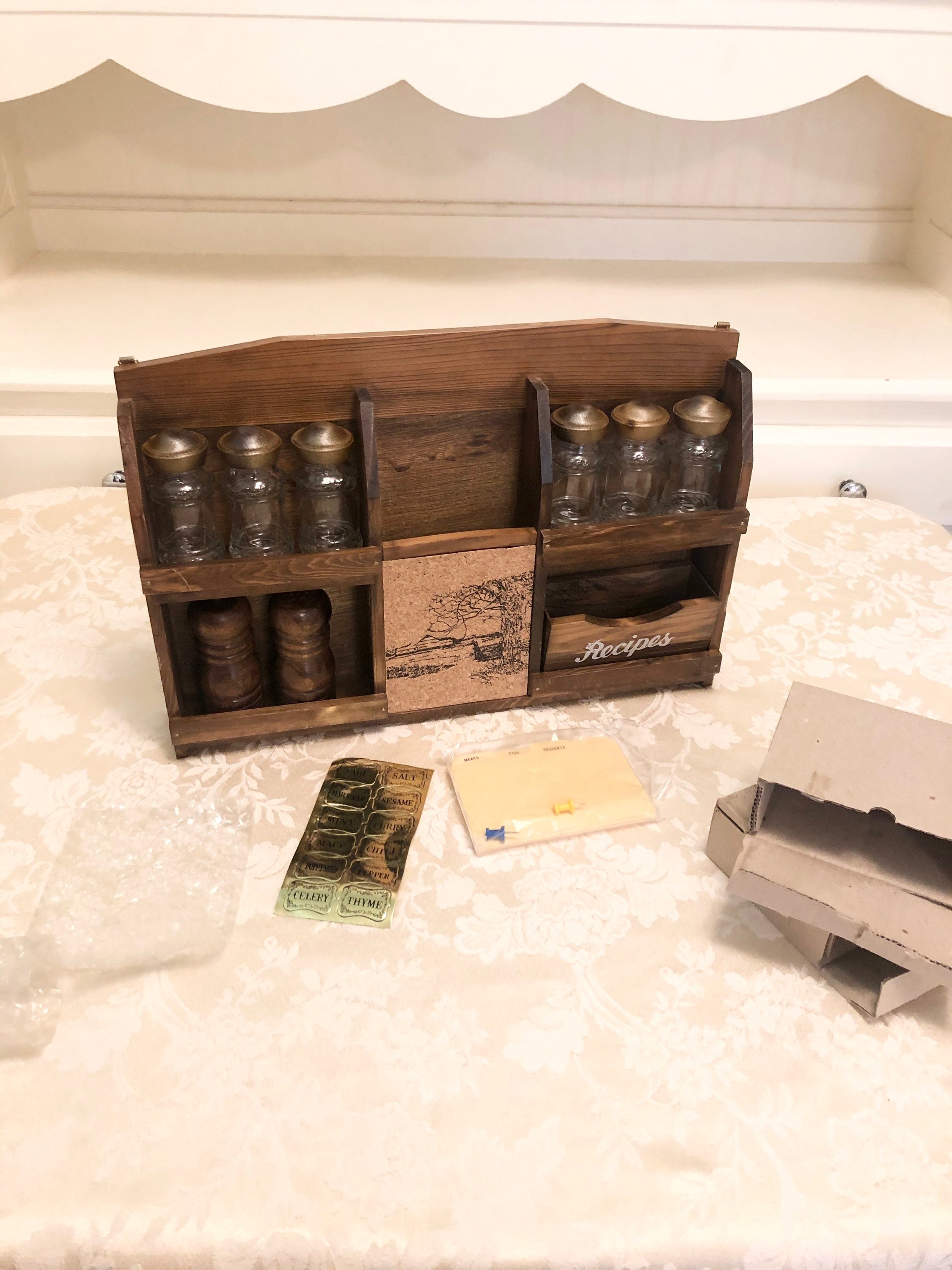 Minimalist Wooden Multi Purpose Kitchen Organizer Spice Jars | Etsy