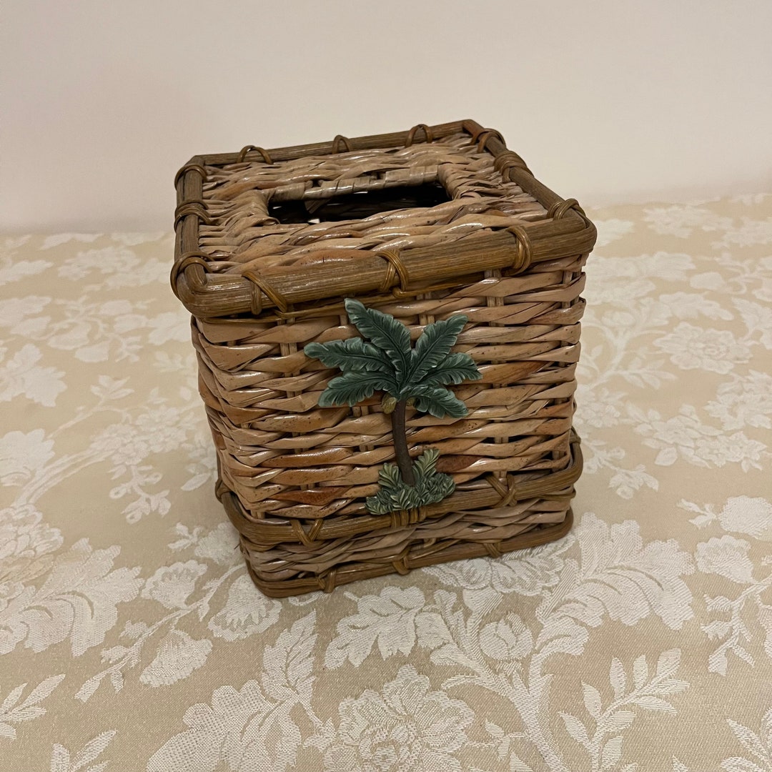 Wicker Basket Tissue Box Cover Hidden Room Decor Basket Weaved Tissue ...