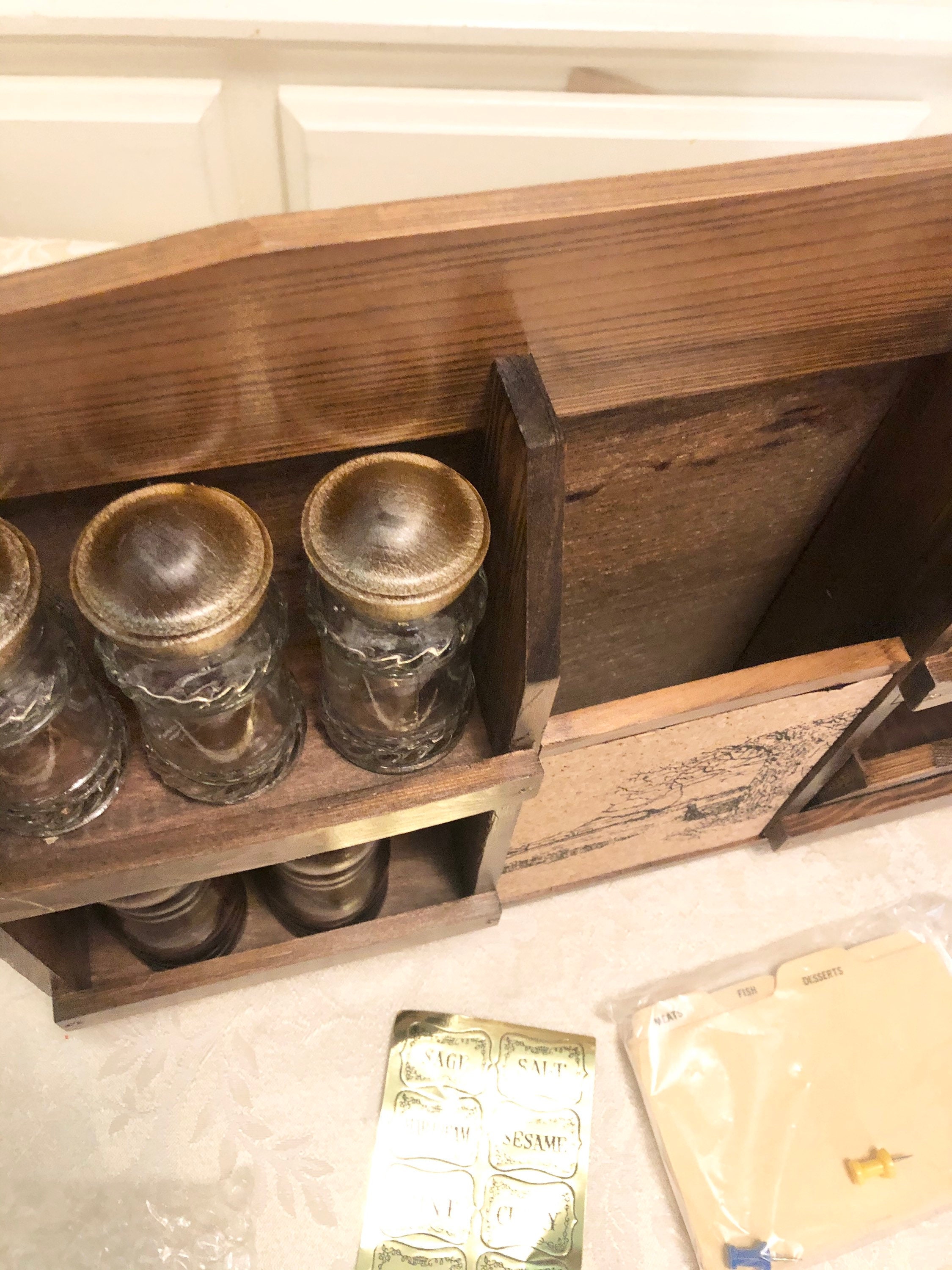 Minimalist Wooden Multi Purpose Kitchen Organizer Spice Jars | Etsy