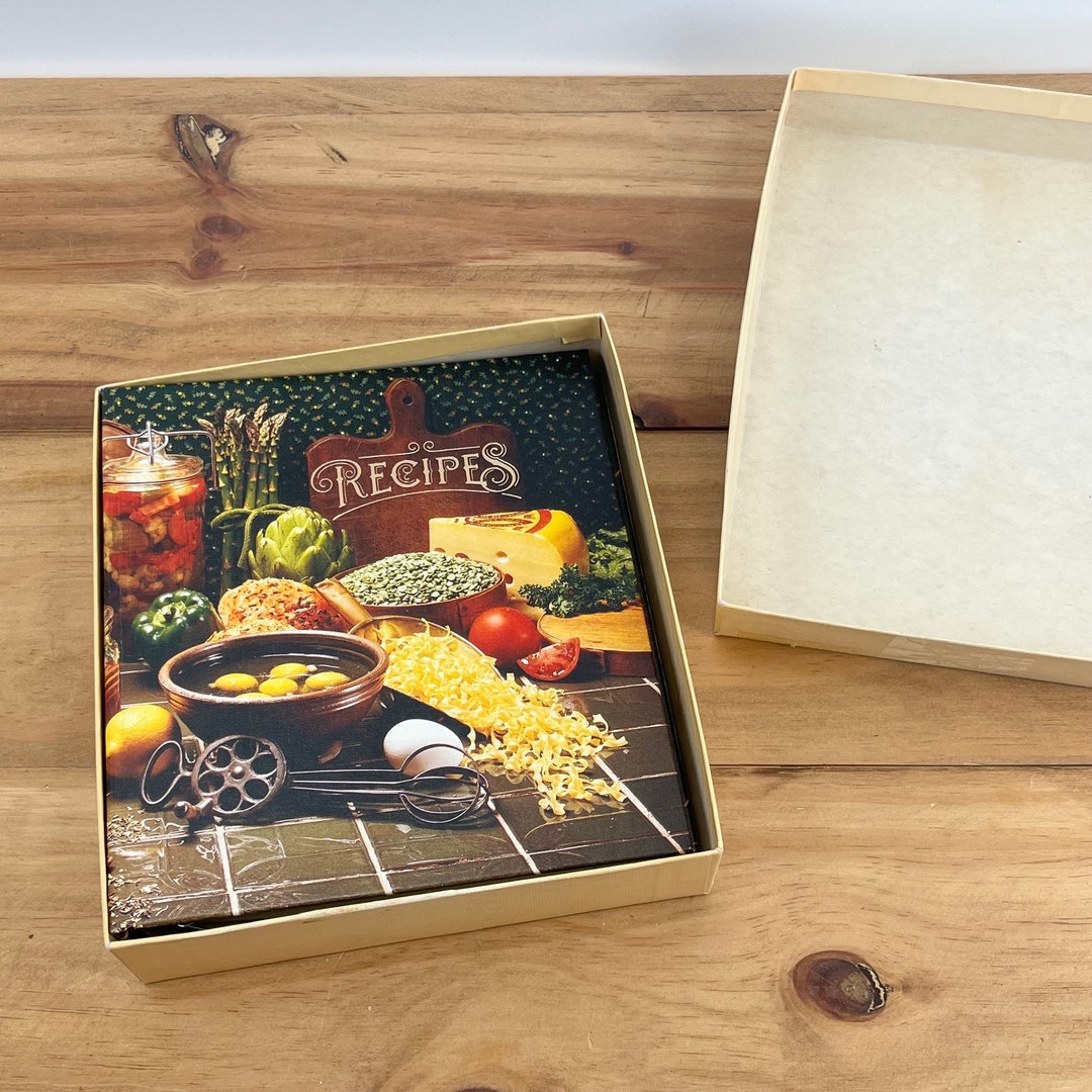 Vintage Hallmark Recipe Card Storage Book Recipe Booklet With Metal ...