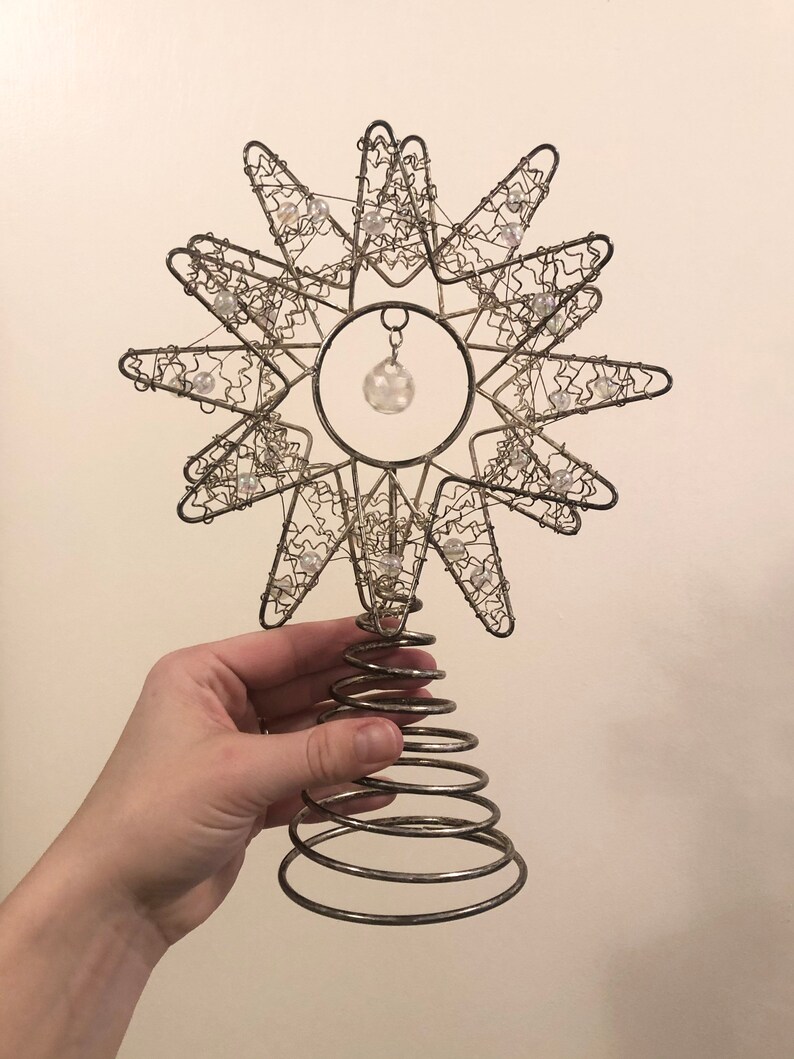 Colorful Beaded Wire Tree Topper Star Bright Wire Inlay Bold Tree ...