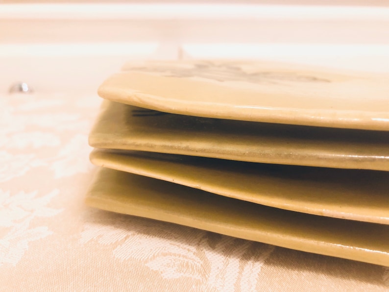 Bee Pottery Hexagon Plates Perfect Appetizer Plates Yellow Natural ...