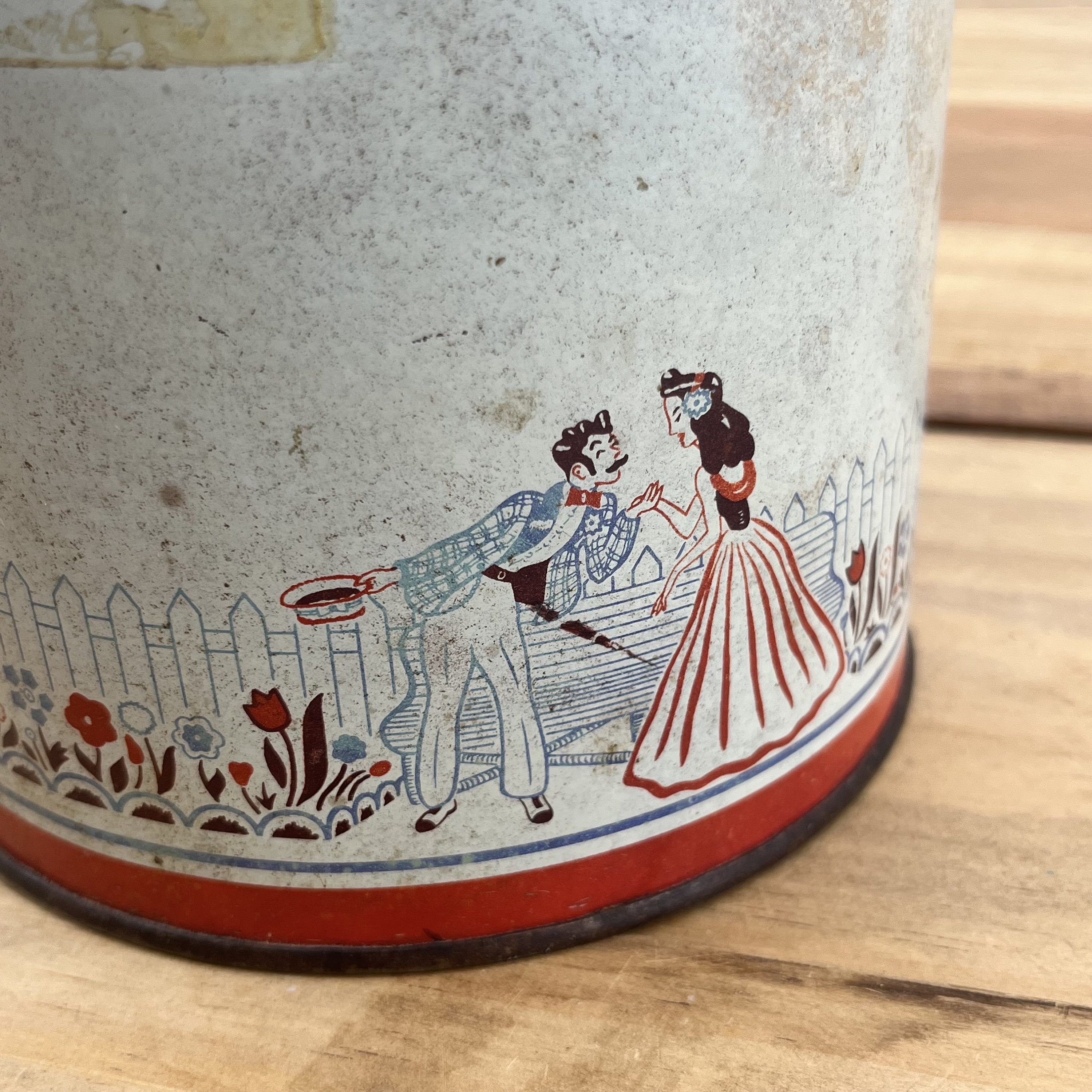 Red Mid Century Kitchen Canisters Tin Can Vintage Kitchen Home Decor ...
