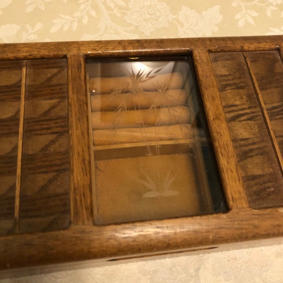 Coconut Tree Beach Tropical Wooden Jewelry Box With W… - Gem