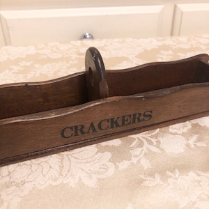 Wooden Cracker Caddy Snack Tray Long Cracker Serving Tray Thin Wooden ...