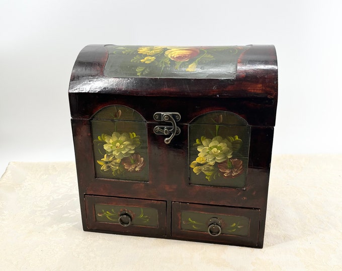 Vintage Chest Box Trunk Storage Box Perfect Writers Desk for Stationary ...
