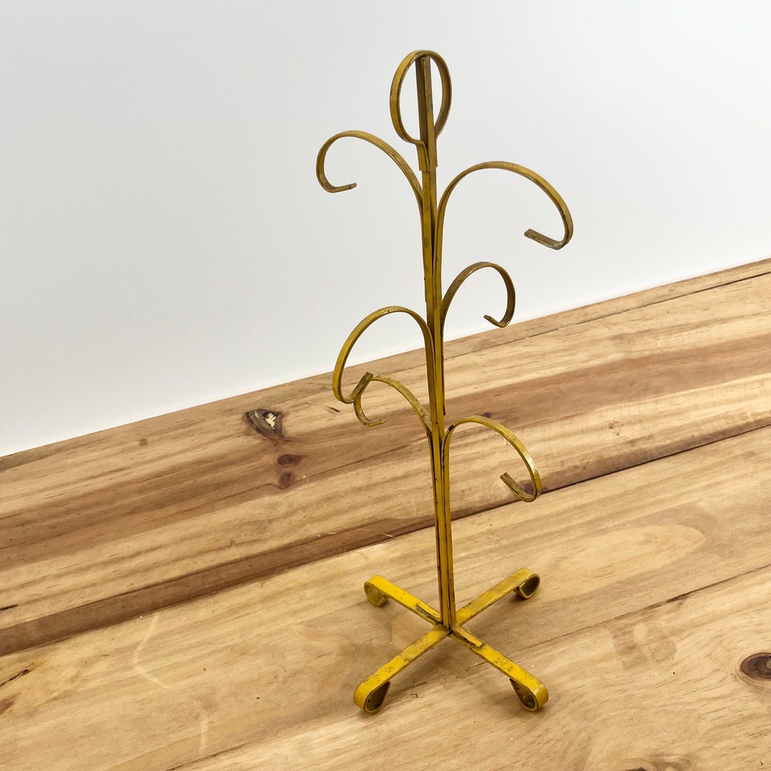 Mid Century Metal Mug Tree Holds 6 Mugs Modern 50s Home Decor Vintage ...