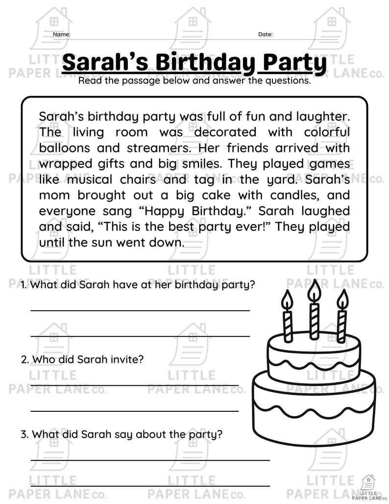 1st Grade Reading Comprehension Worksheets: 10 Literacy Practice Sheets ...