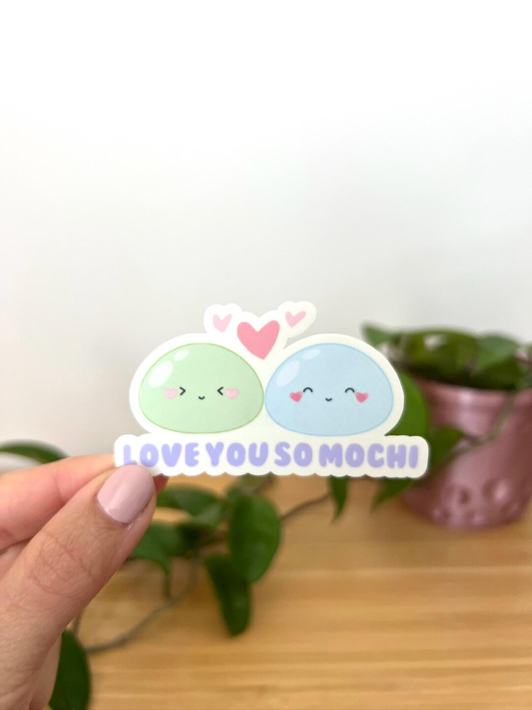 Love You so Mochi Sticker | Asian Food Puns Sticker - Etsy