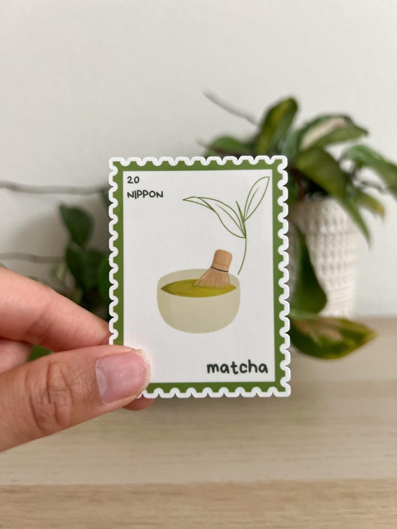 Matcha Stamp Sticker | Waterproof Sticker - Etsy