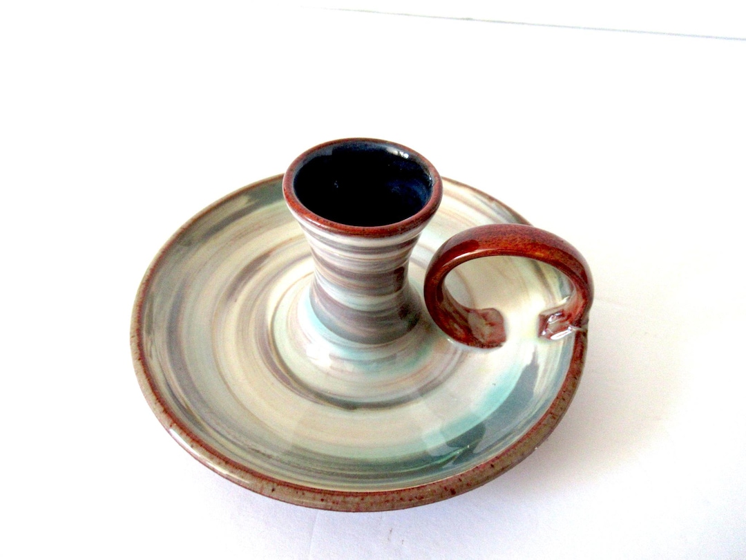 English Ceramic Candle Holder, Made in England, Yorkshire Pottery, Hand ...