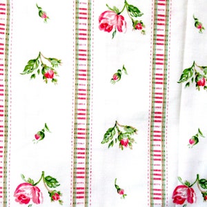 Vintage Double Fitted Sheet Fabric, Floral Fitted Sheet Fabric, Vintage ...