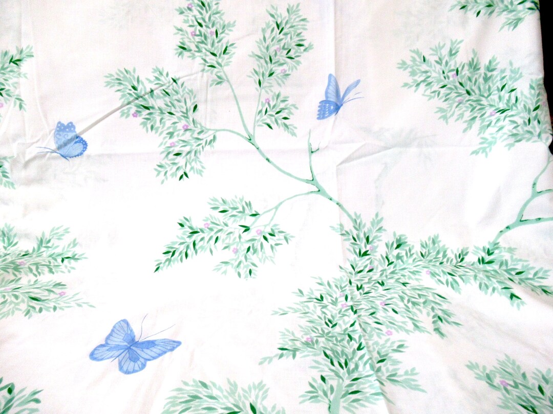 Vintage Single Flat Butterfly Sheet, Single Flat Sheet, Sheet, Hanae ...