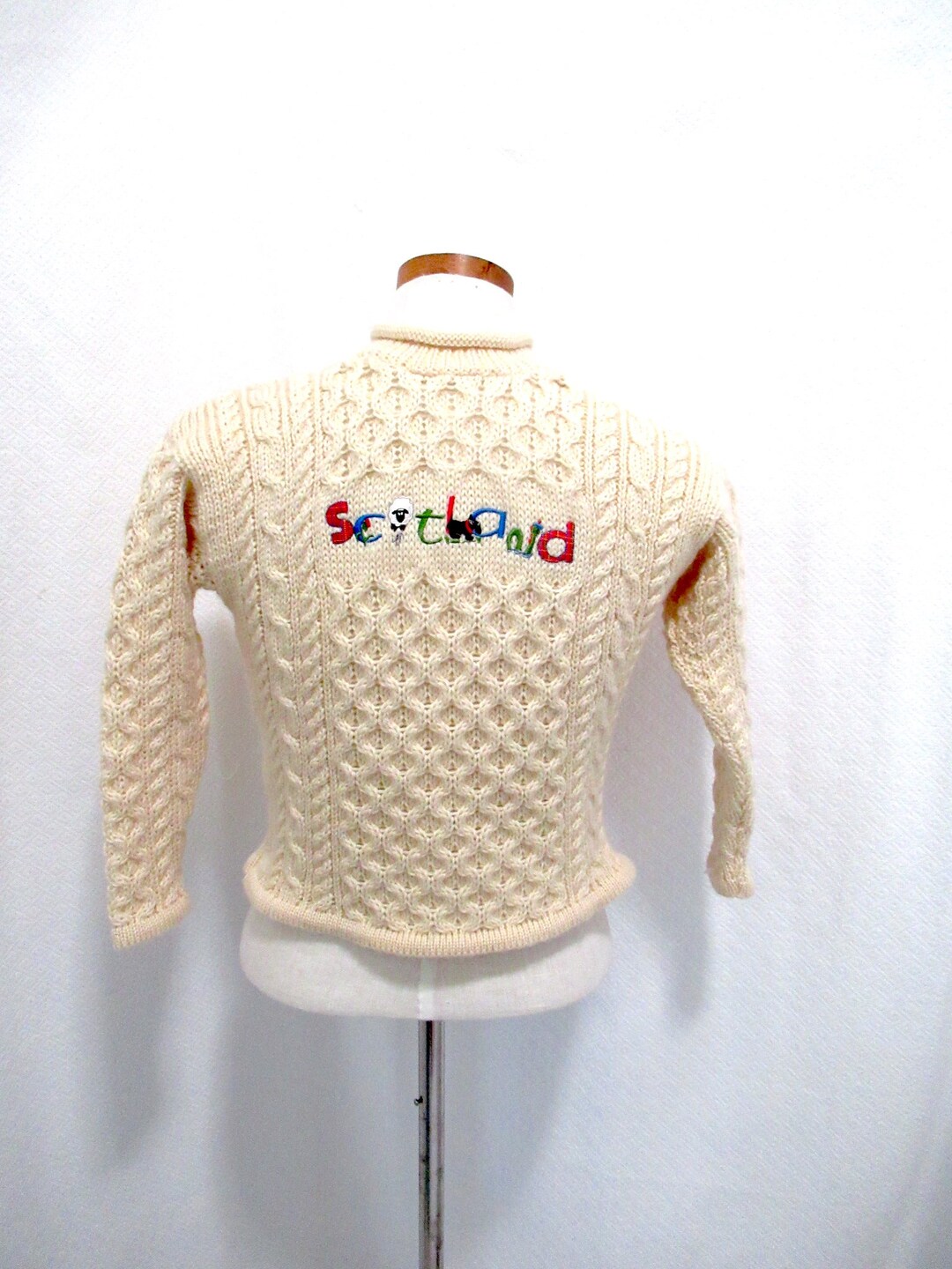 Fishermans Sweater, Scotland Knit Wool Sweater, Childs Wool Sweater ...