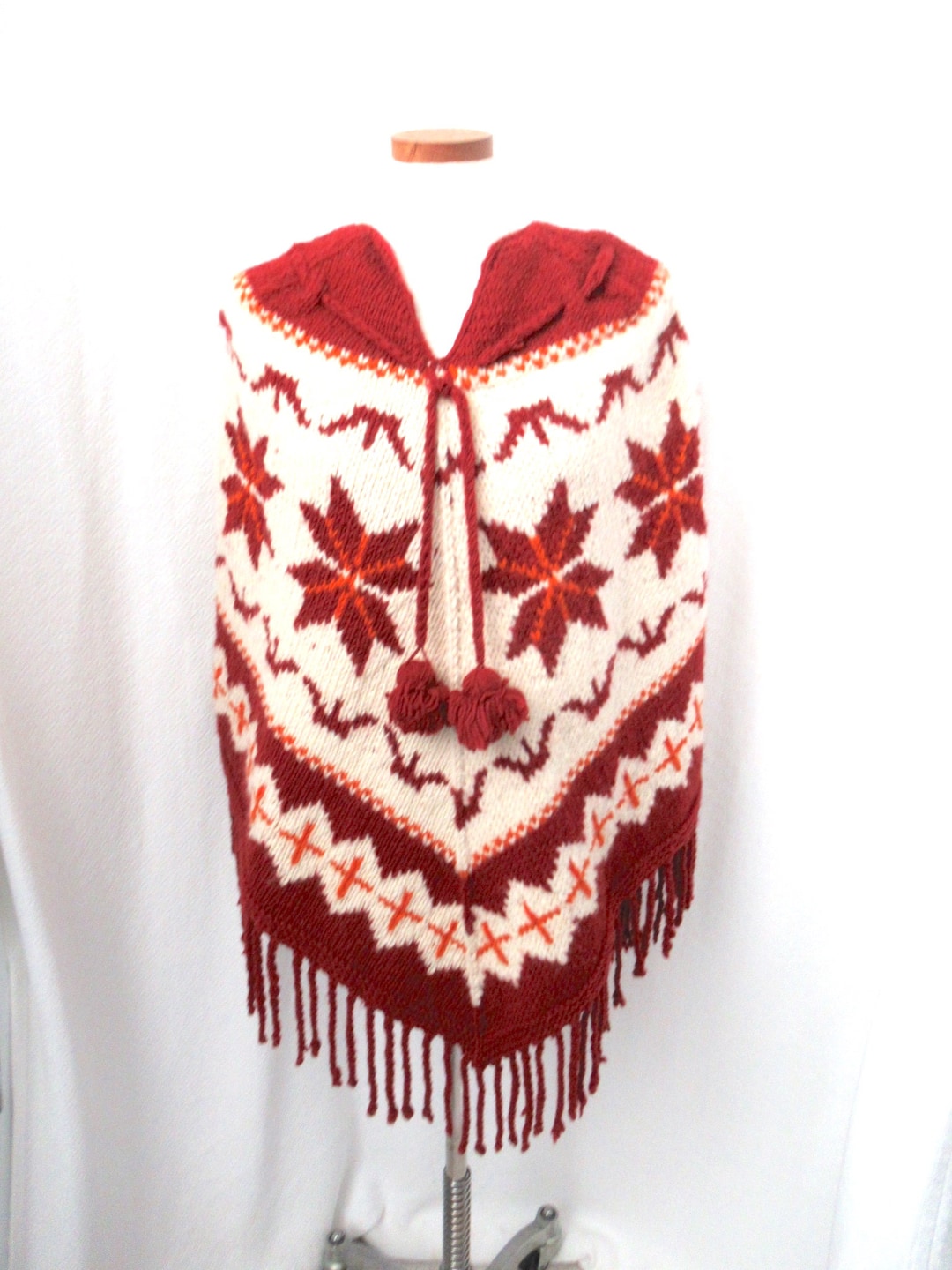 Vintage Wool Poncho, Long Wool Poncho, Unisex Wool Poncho, Concert ...