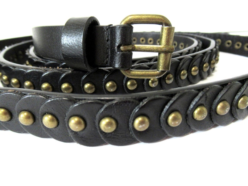 Black Extra Long Leather Belt Womans Leather Belt Belt With | Etsy