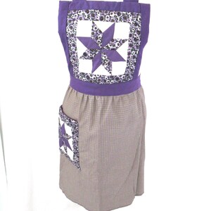 Hand Made Quilted Apron, Quilted Pocket Apron, Apron With Bib, Pocket ...