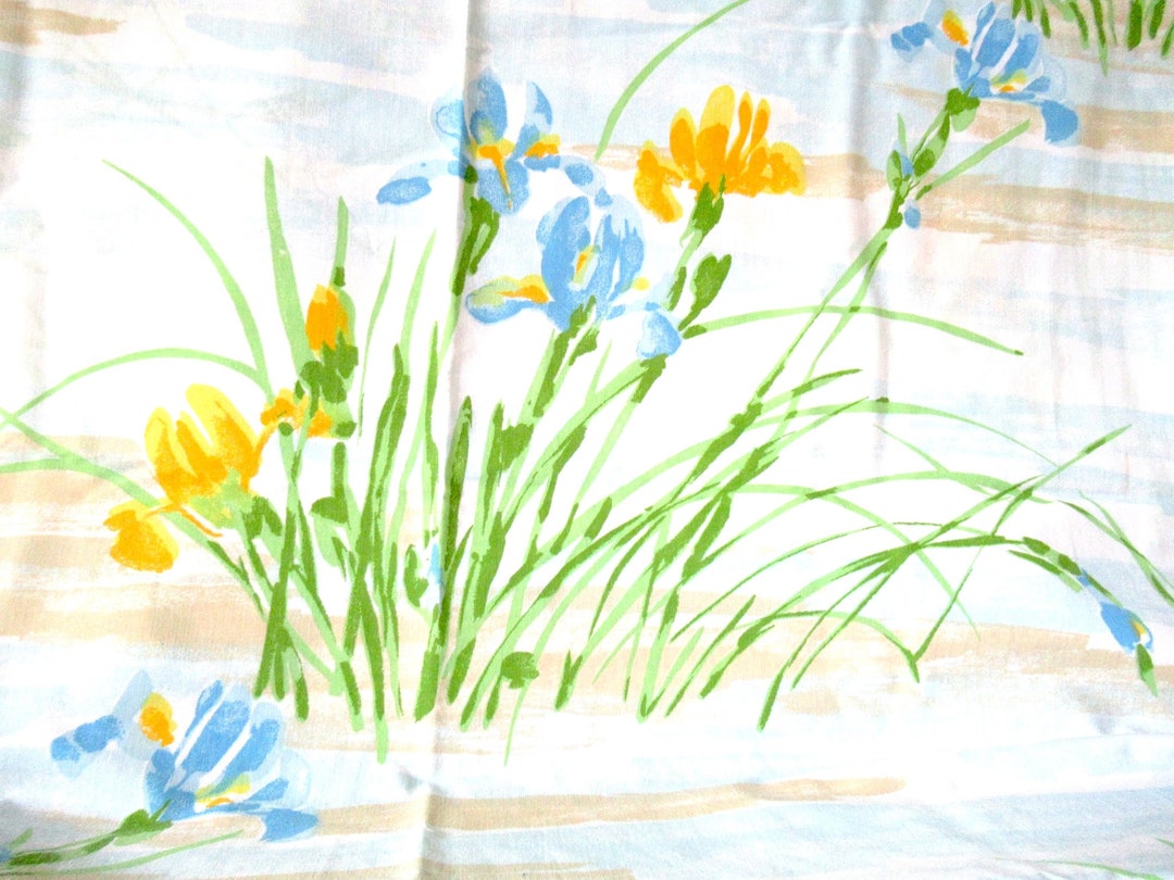 Vintage Full Flat Floral Vera Sheet, Full Flat Sheet, Vera Full Sheet ...
