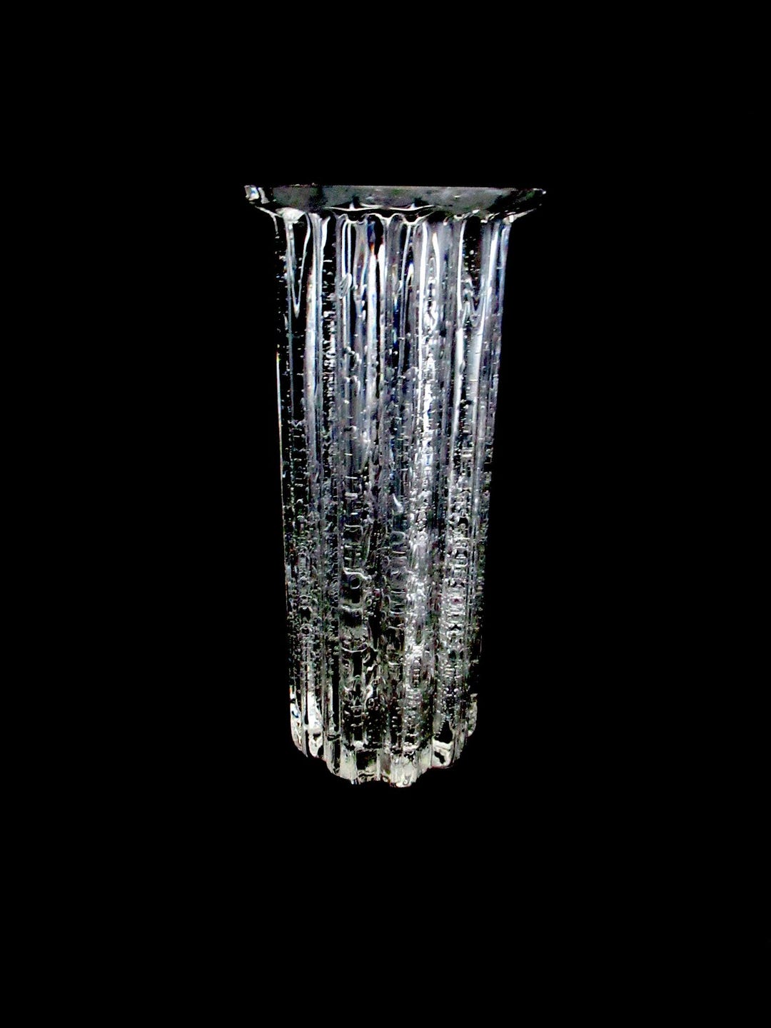 Hadeland Norway Tall Crystal Vase, Willy Johansson Vase, Tall Crystal ...