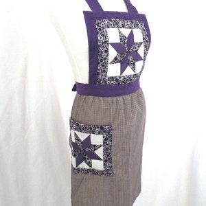 Hand Made Quilted Apron, Quilted Pocket Apron, Apron With Bib, Pocket ...