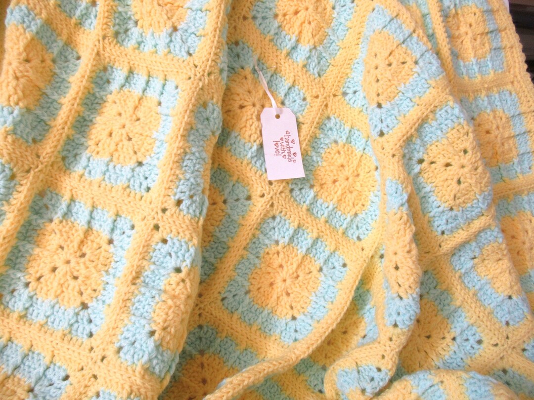 Hand Crochet Baby Afghan, New Baby Afghan, Lap Throw, Nursery Afghan ...